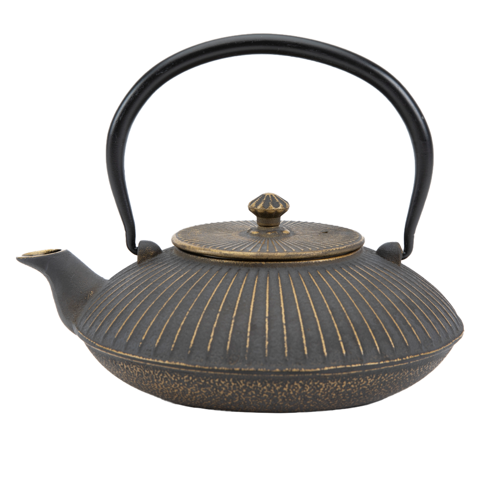 Gold And Gray Cast Iron Teapot - Loose Leaf Infuser | J-Life International