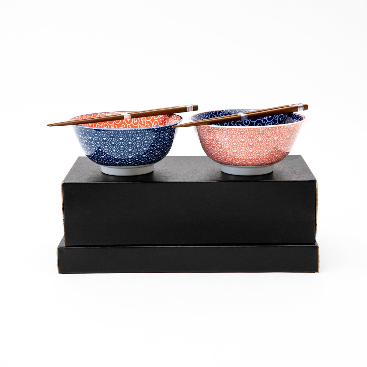 Coral and Blue Wave Bowls, Set of 2 - Made in Japan | Jlife – J-Life ...