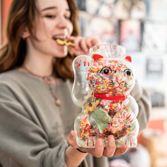 Traditional Glass Maneki Neko Jar - Made in Japan | Jlife – J-Life ...